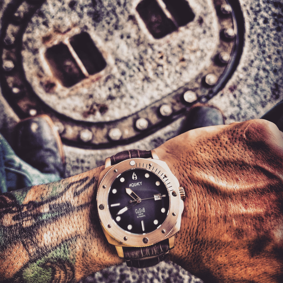 Aquacy Watch CuSn8 Bronze 200M Diver On Ocean Underwater Welding Proje ...