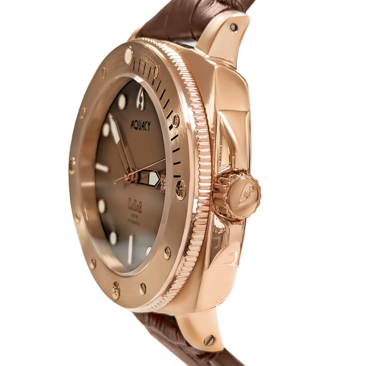 Buy Aquacy Bronze CuSn8 Series Automatic Men's 200m Watch 44mm Black ...