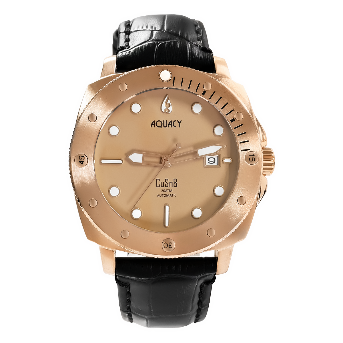 Buy Aquacy Bronze CuSn8 Series Automatic Men's 200m Watch 44mm Bronze ...