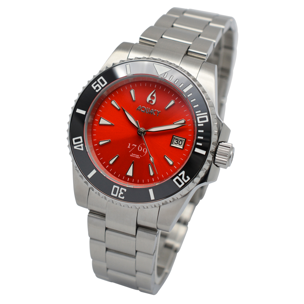 Aquacy Automatic Miyota 9015 1769.R.B.S Sunburst Red Dive Watches ...