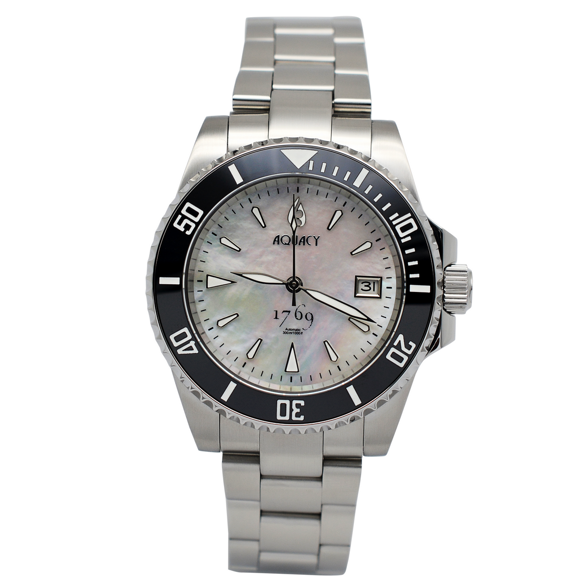 Aquacy Automatic Miyota 9015 1769.WMP.B.S White Mother of Pearl Dive ...