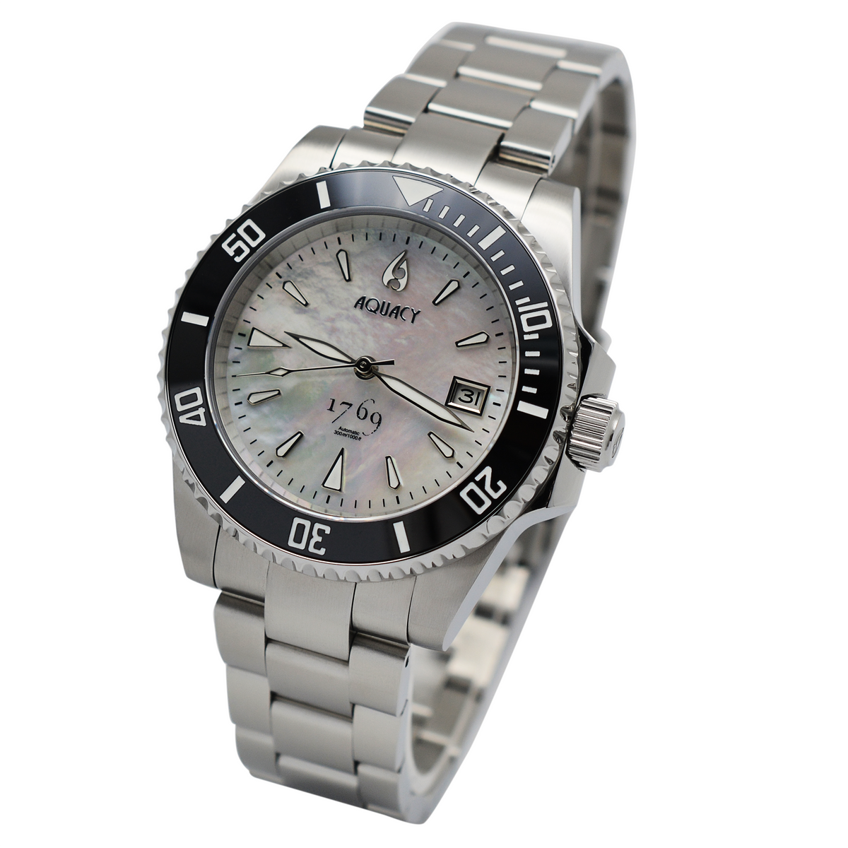 Aquacy Automatic Miyota 9015 1769.WMP.B.S White Mother of Pearl Dive ...